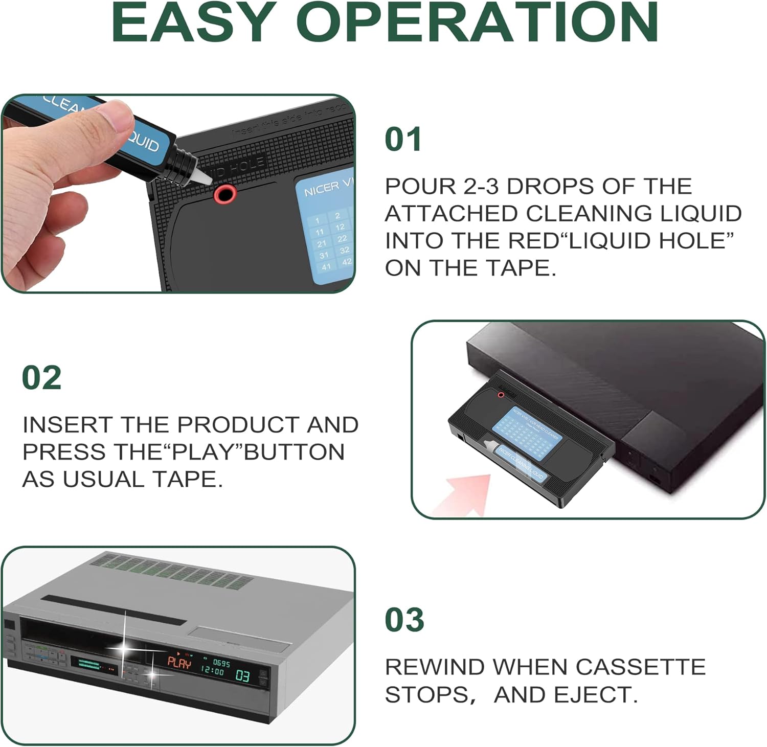 Effective VCR Head Cleaner for VCR VHS Players Nepal | Ubuy