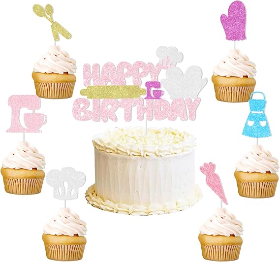 Amazon.com: Baking Cake Topper - Little Bakers Birthday Party ...