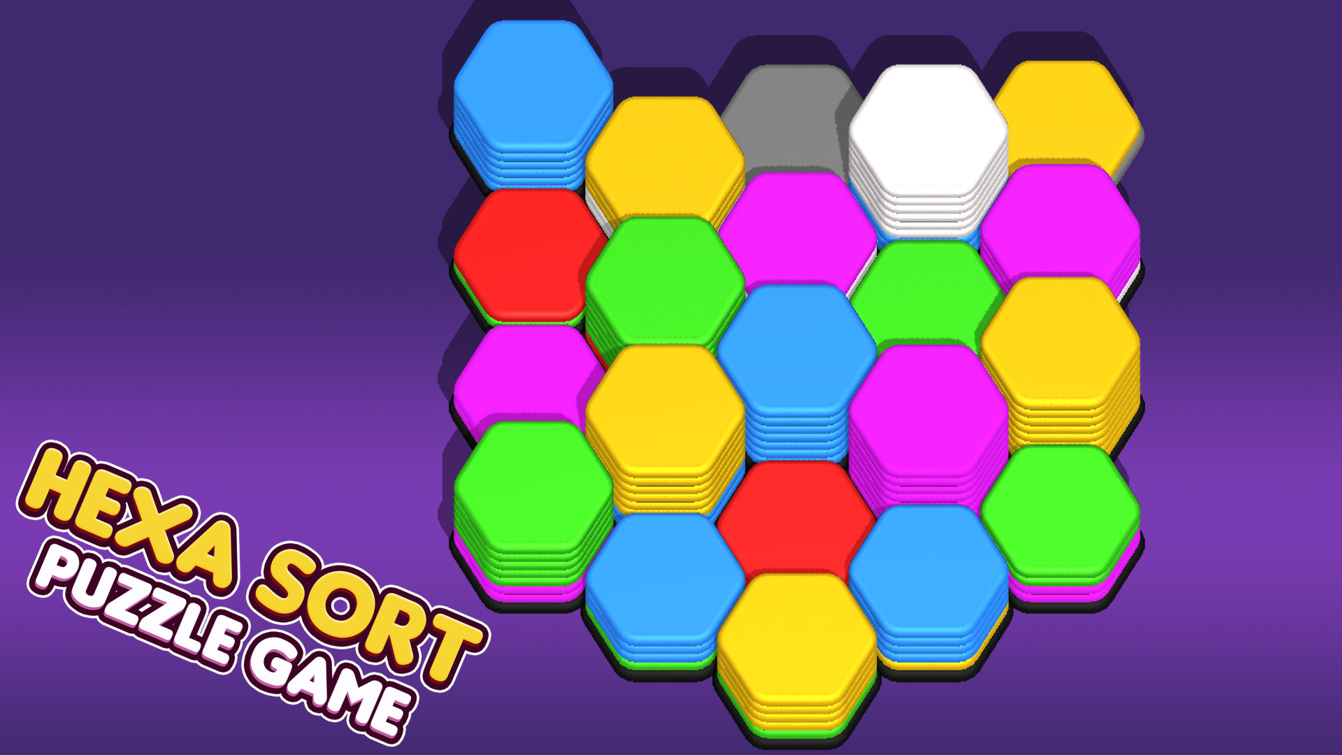 Hexa Sort 3d Merge Master Matching Tile Puzzle Challenge Color Block Sorting Game App On