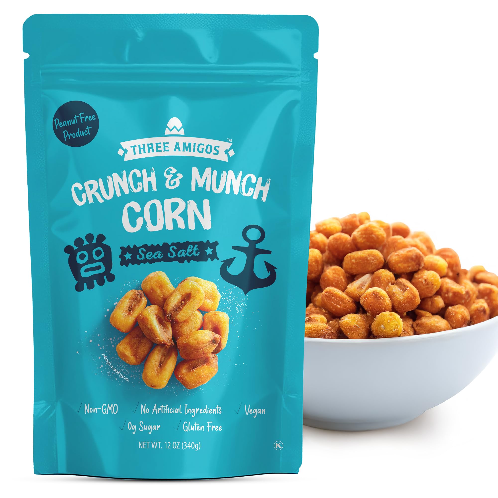 Amazon.com: Three Amigos Corn Nuts Suger Free, 100% Vagan, Peanut Free Non-GMO (All Natural ...