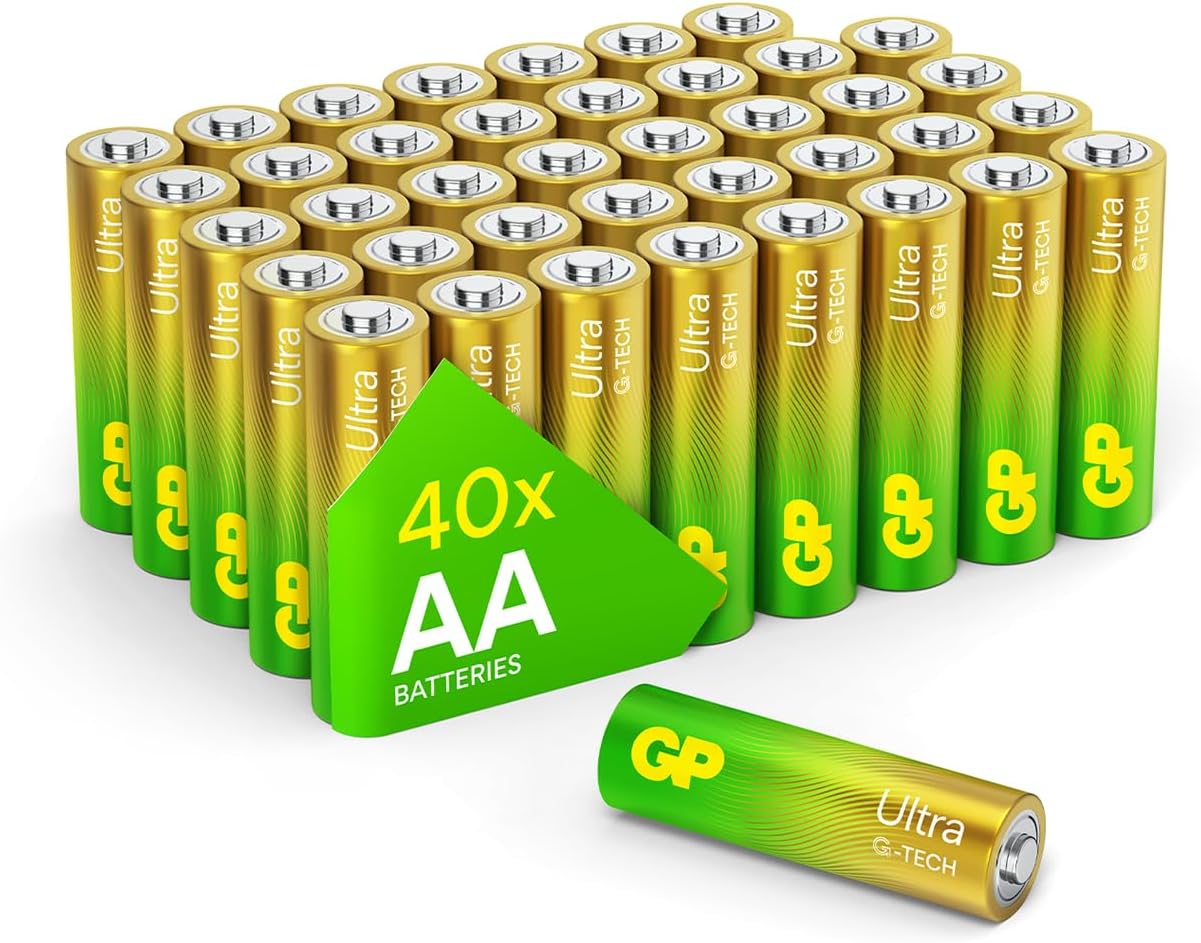 AA Batteries 40 Pack Household Alkaline Batteries 1.5V Double AA ...
