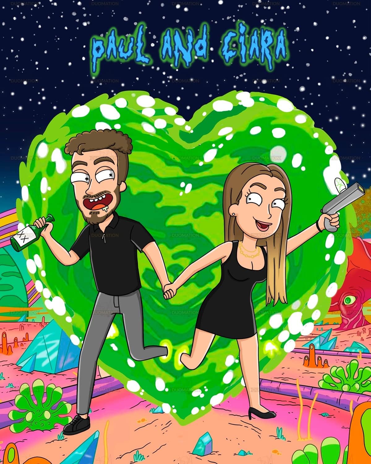 Amazon.com: Rick and M Couple Portrait, R and Morty Poster, Rick and M ...