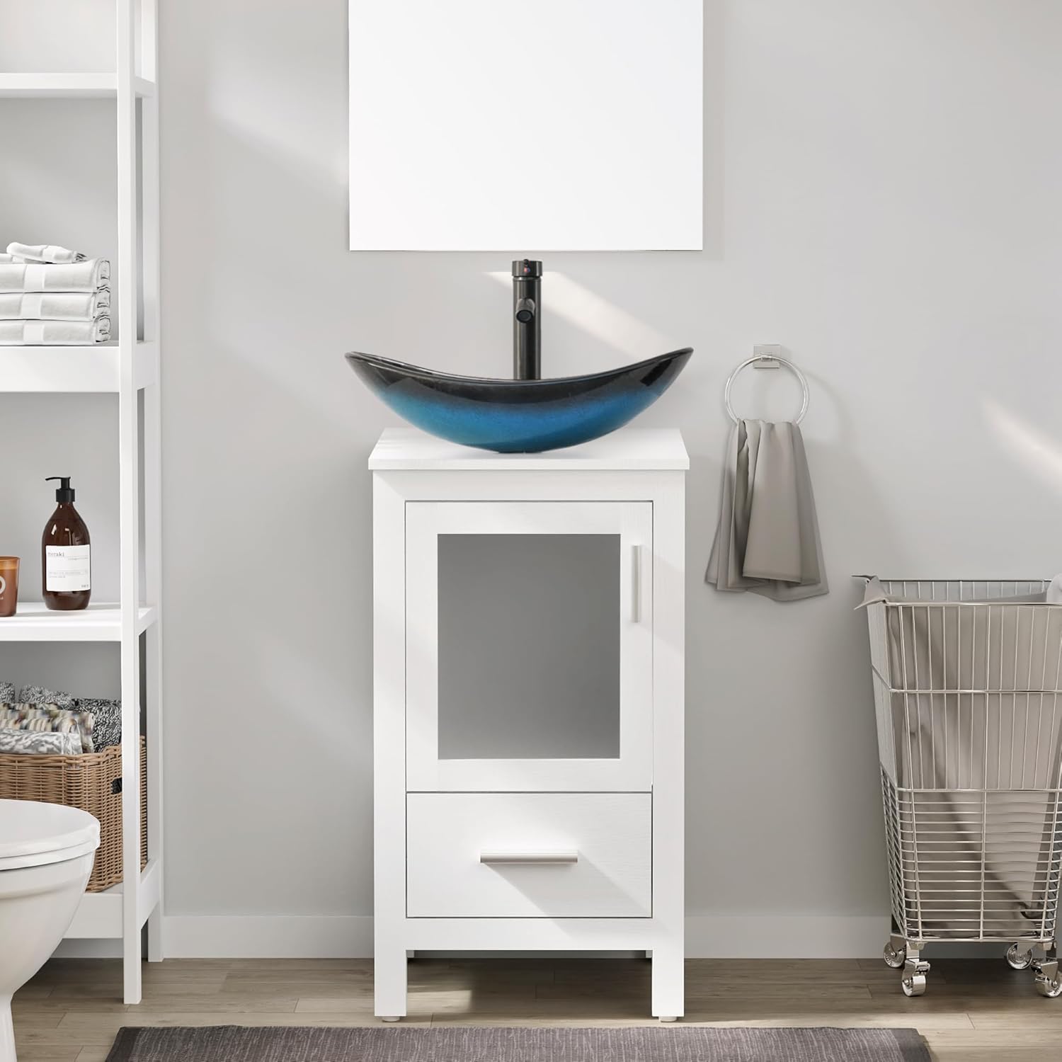 Amazon.com: eclife 18" Small Bathroom Vanity Sink Combo Modern ...