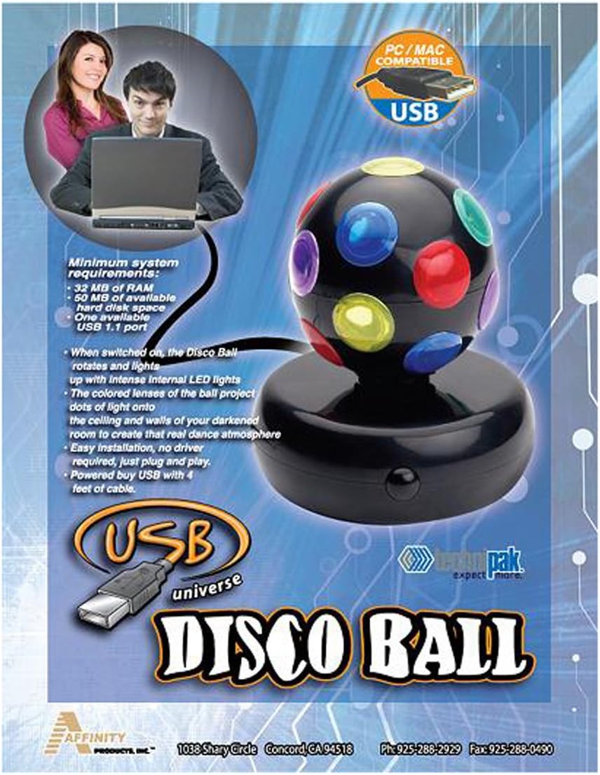 Amazon.com: USB Universe USB Powered Desk Disco Ball, Black : Electronics