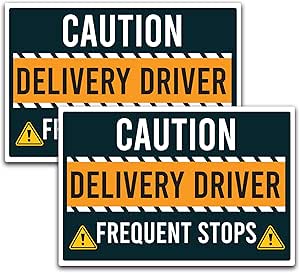Amazon.com: Magnet Me Up Caution Frequent Stops Delivery Driver Magnet ...