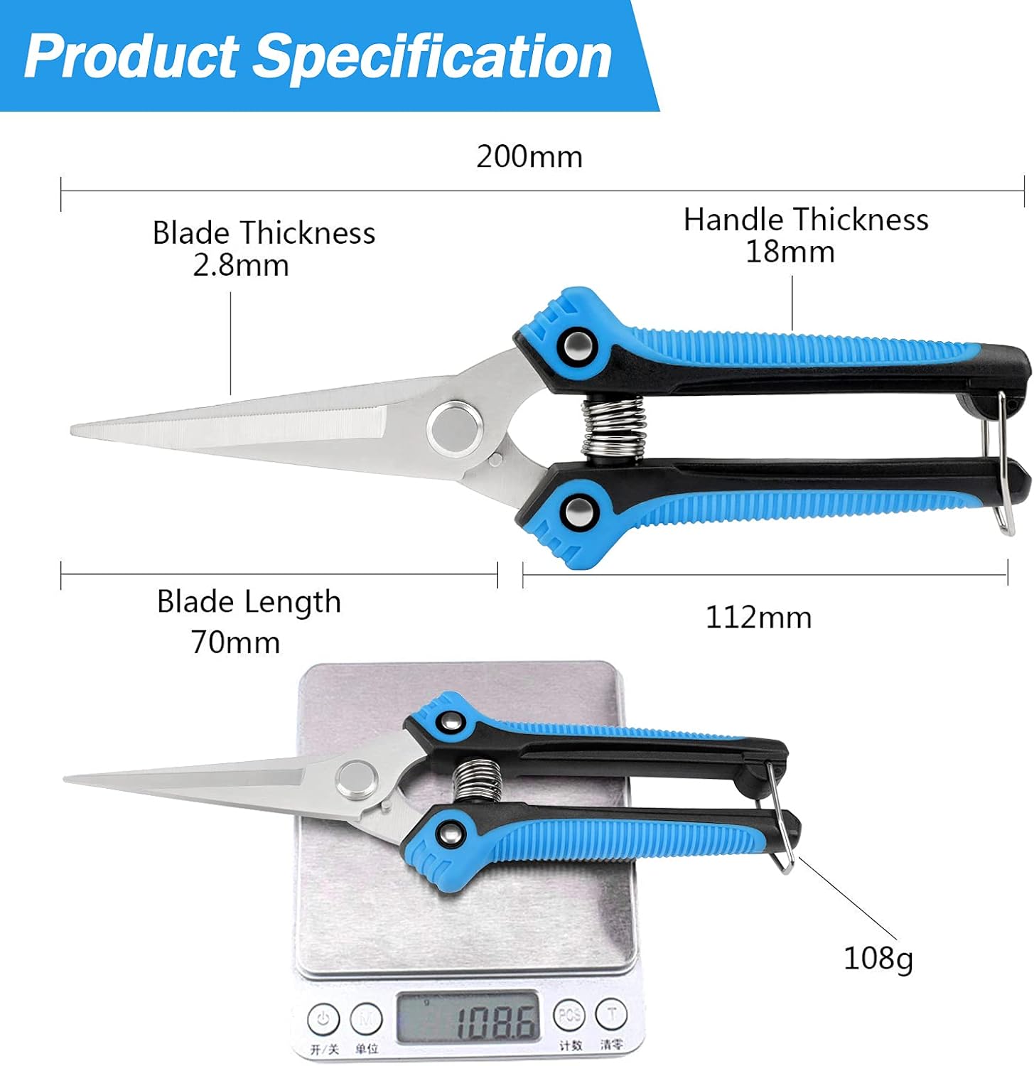 TECOOL Secateurs Pruning Shears Bypass,Heavy Duty Garden Scissors Prime ...