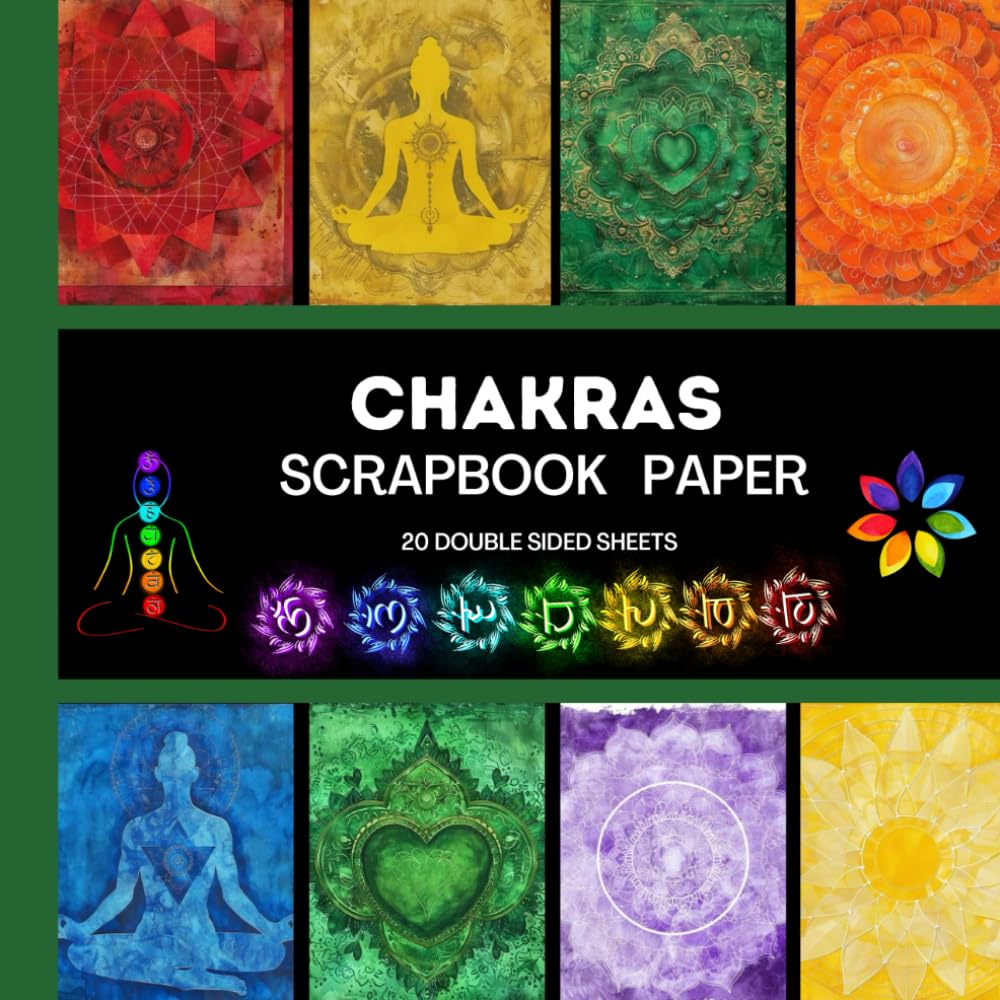 Chakras Scrapbook Paper : 20 Double Sided Sheets 8.5 x 8.5 for ...