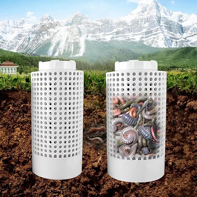 2Pcs Outdoor Compost Bins, 110/160 Hole Worm Composter Underground Worm ...