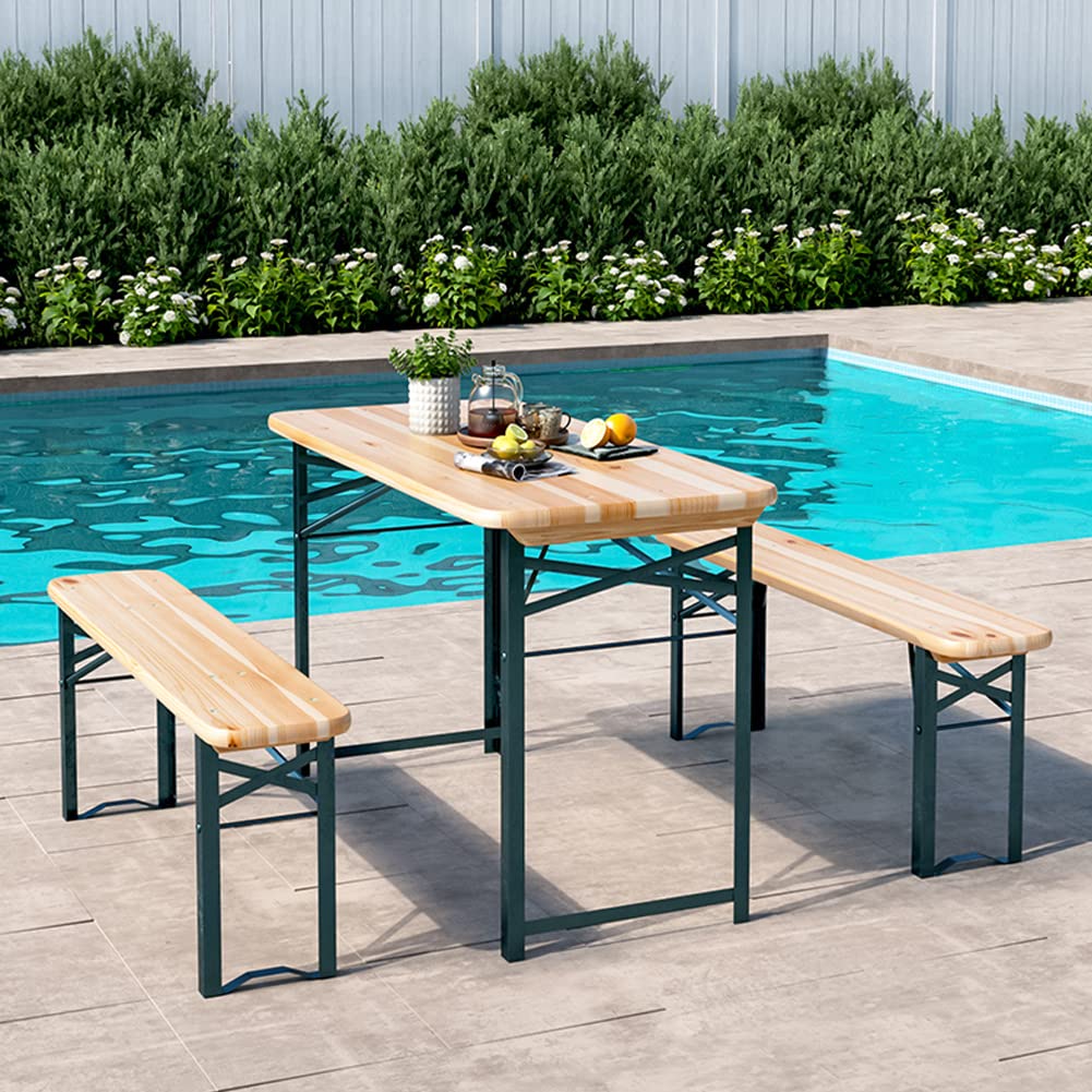 Amazon Beer Garden Table AMANKA 2 X Weatherproof Folding Beer Bench