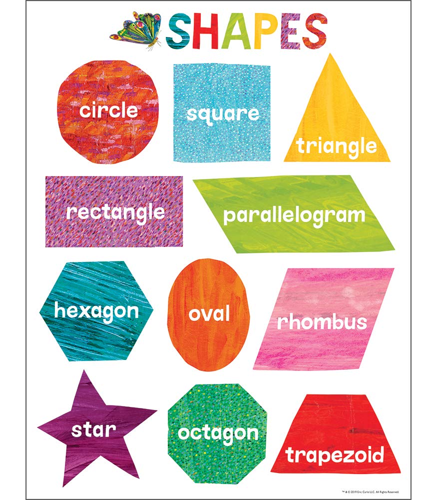 World of Eric Carle Shapes Poster, 17" x 22" Early Learning Wall Art ...