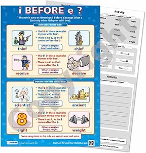 Amazon.com : I Before e Primary School Resource - A3 Laminated Activity ...