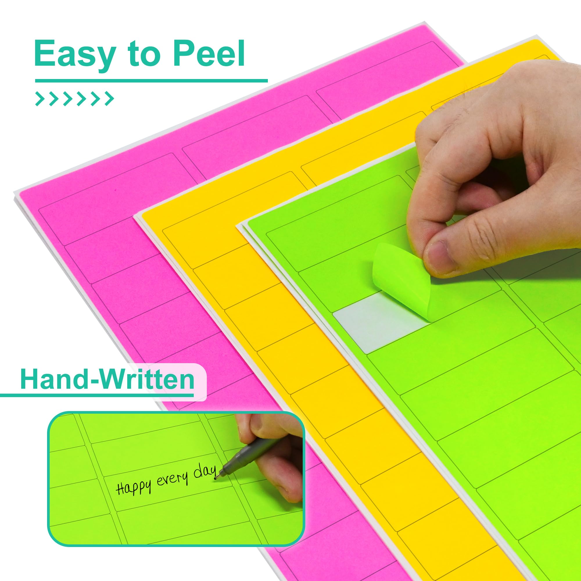 Snapklik.com : L LIKED 900 Assorted Fluorescent Neon Address Labels, 1 ...