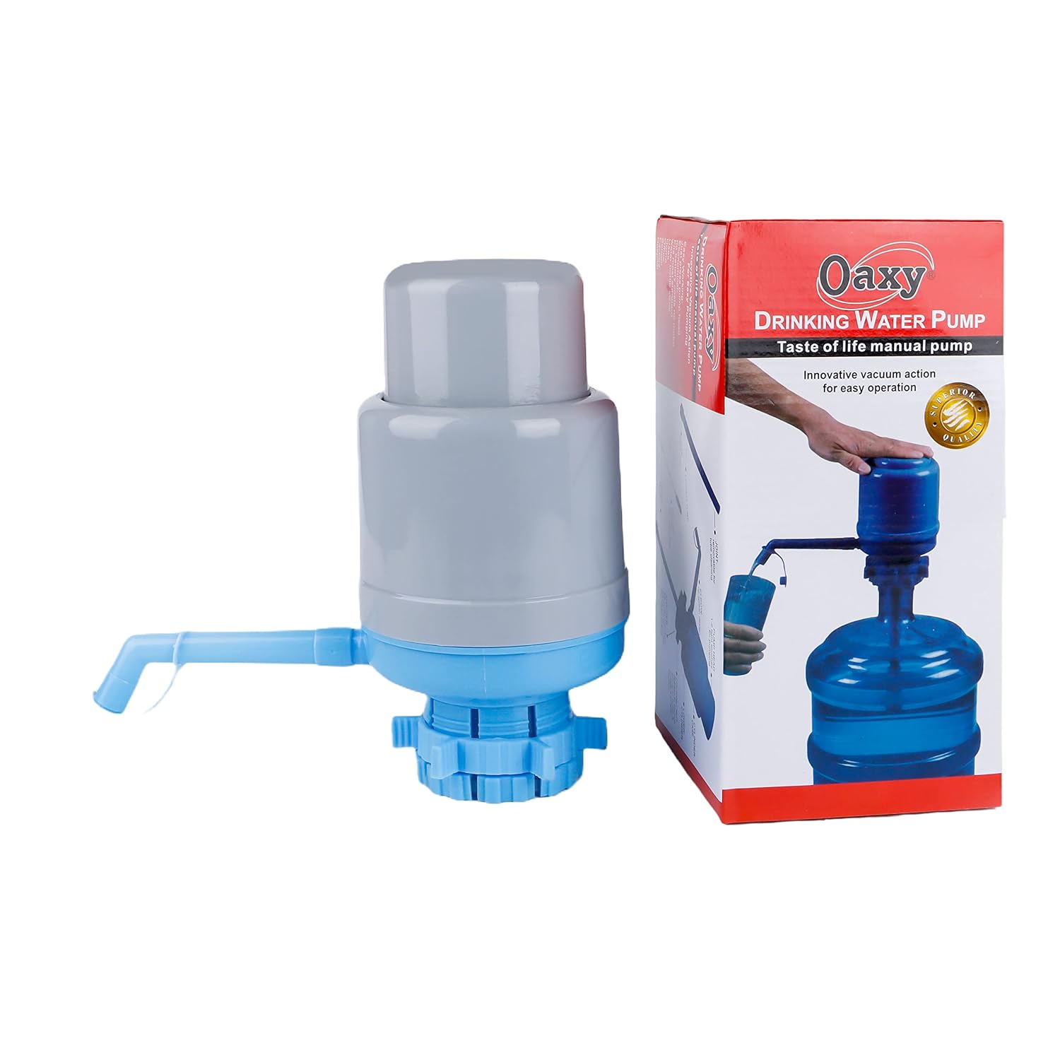 Buy Oaxy Drinking Water Pump Manual Hand Press Dispenser - Grey and ...