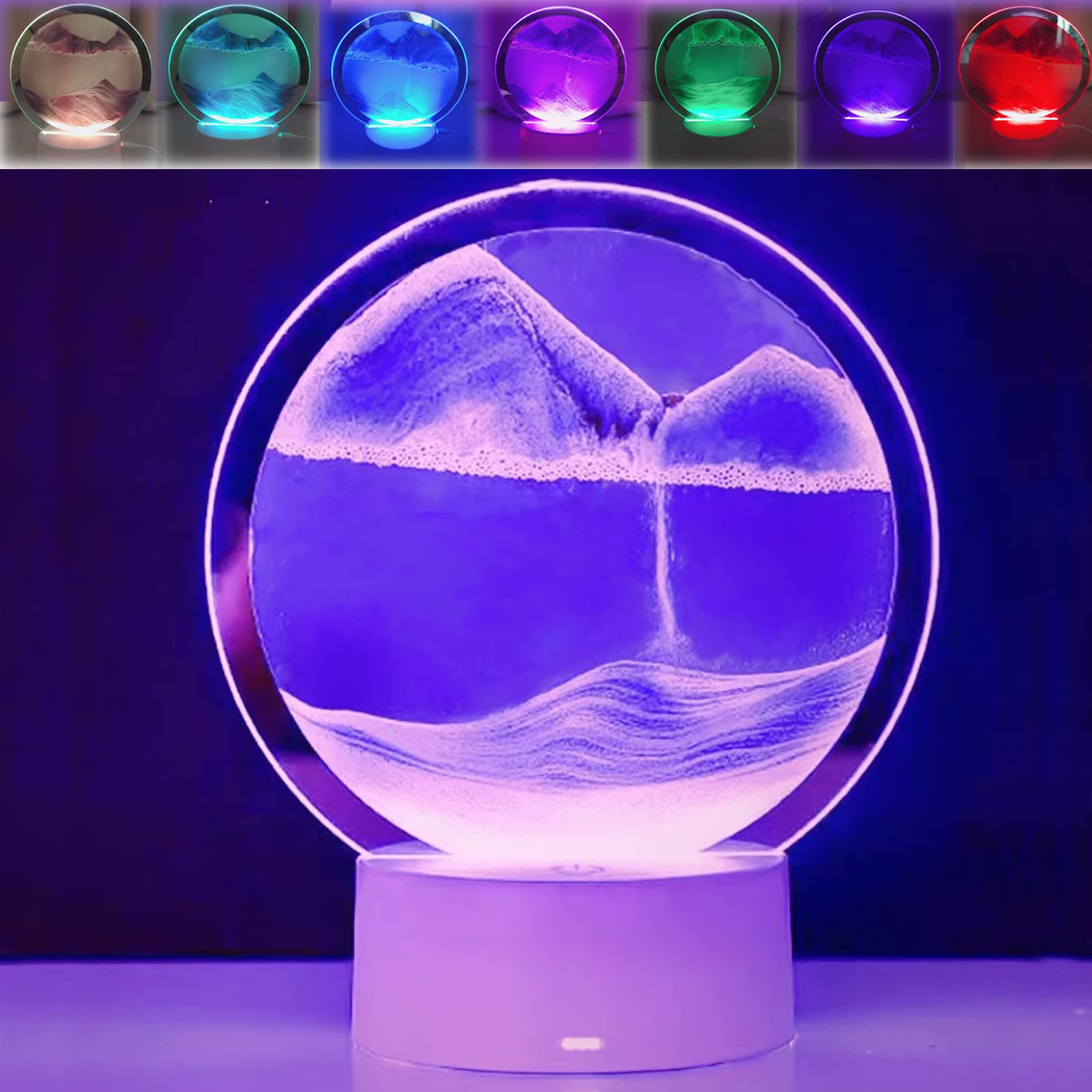 Neioaas Moving Sand Art - 3D Deep Sea Sandscape Quicksand Lamp,360 ...