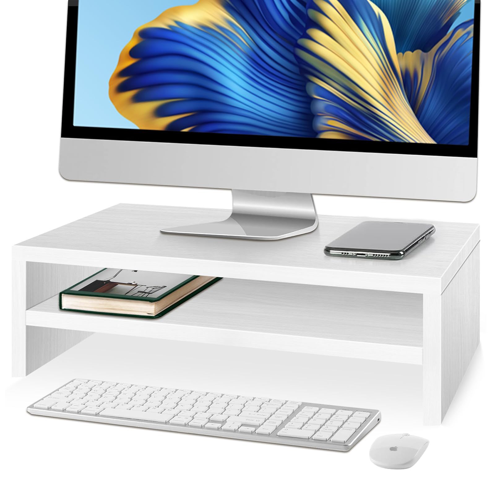 Averrex Wooden Monitor Stands Riser for Desk, Ergonomic Laptop Stand ...