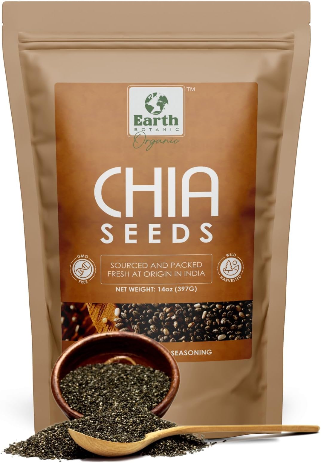 Amazon.com: Earth BOTANIC Organic Plant-Based Chia Seeds - Omegas 3 ...