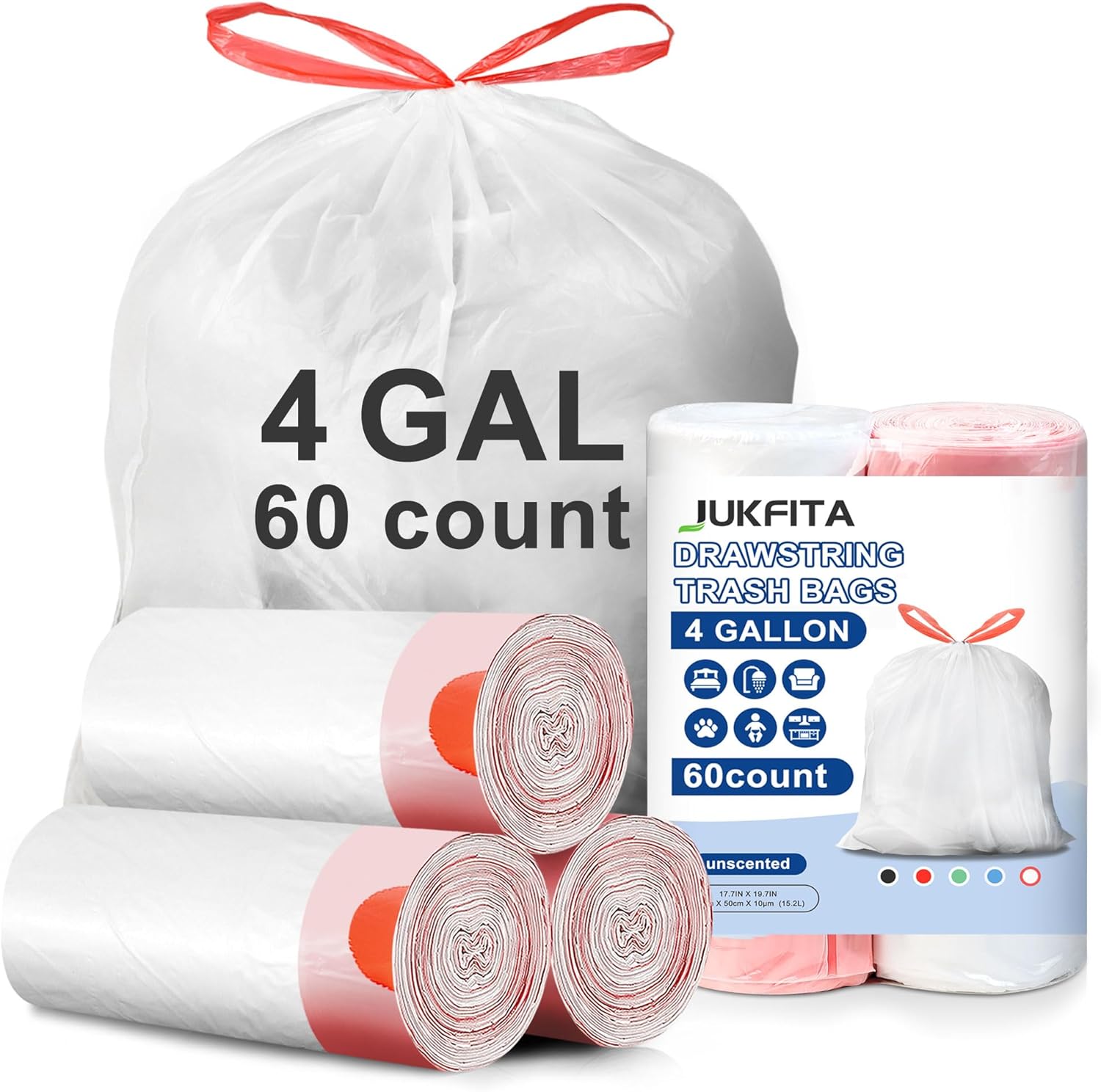 Amazon.com: Small Trash Bags 4 Gallon, Unscented Small Garbage Bags ...