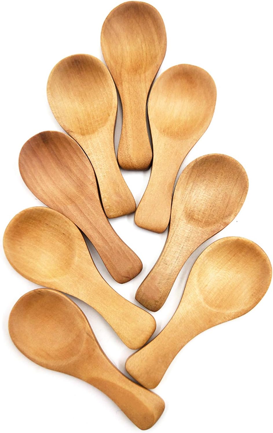 Amazon.com: 8Pcs Small Wooden Salt Spoon Solid Wood Condiments Spoon ...