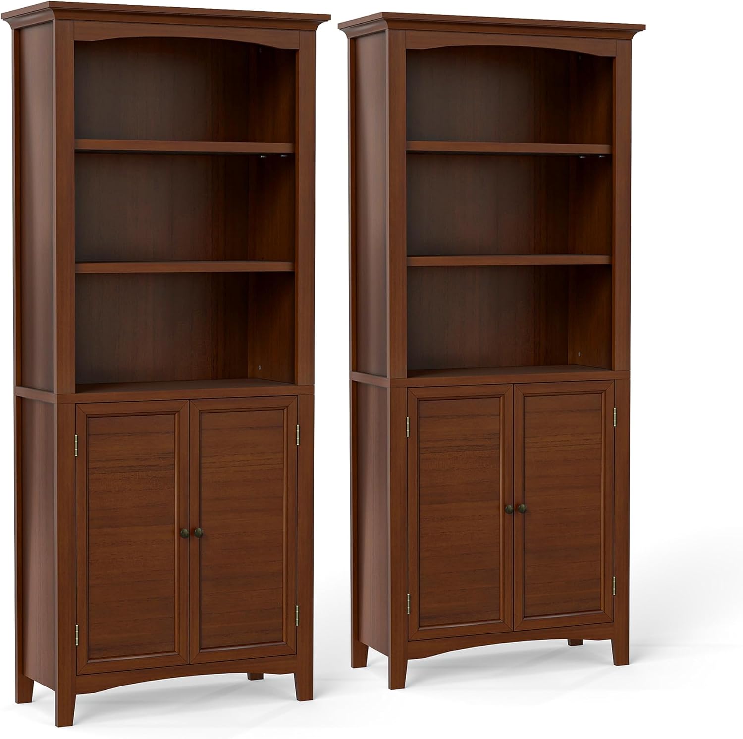 Amazon.com: Ortello Home Harvin Standard Bookcase with Doors Set of 2 ...