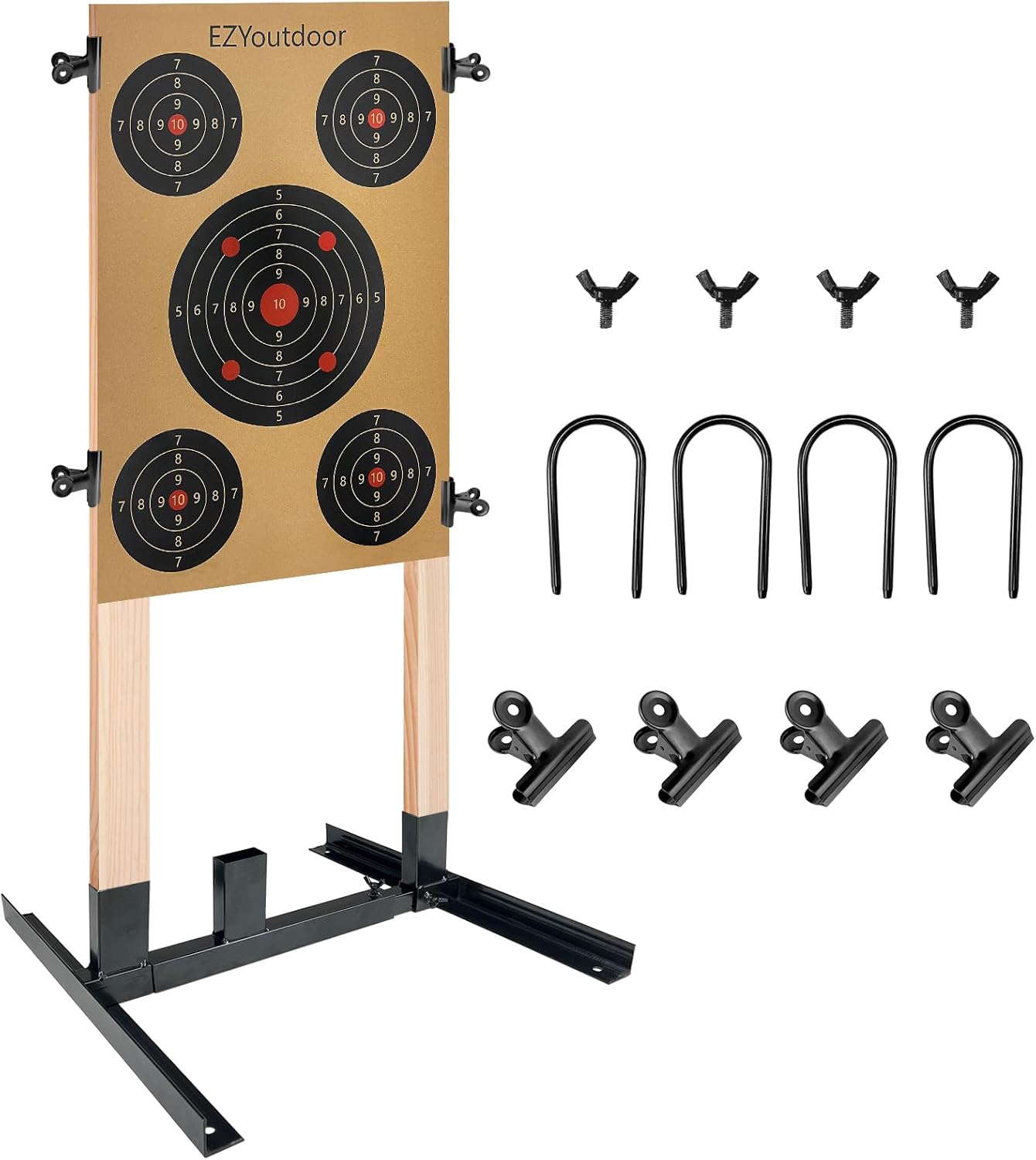 Amazon.com : Adjustable Shooting Target Stand with 40 Paper Targets ...