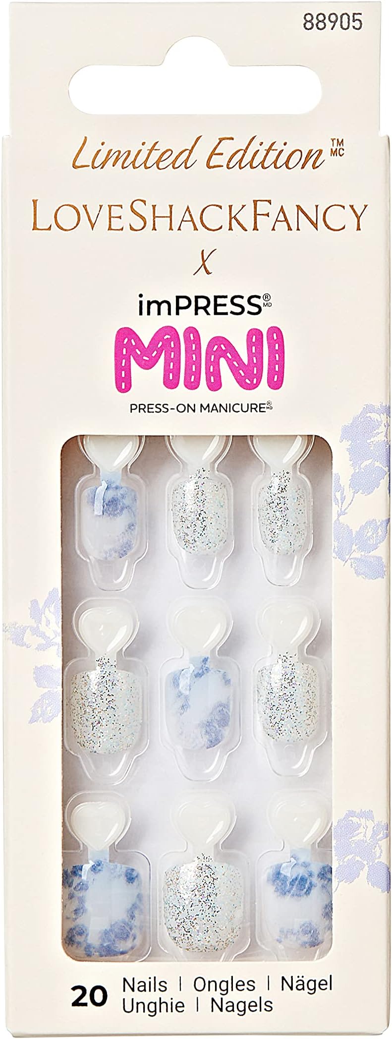 Amazon.com: KISS LoveShackFancy x imPRESS Press-On Manicure Limited ...