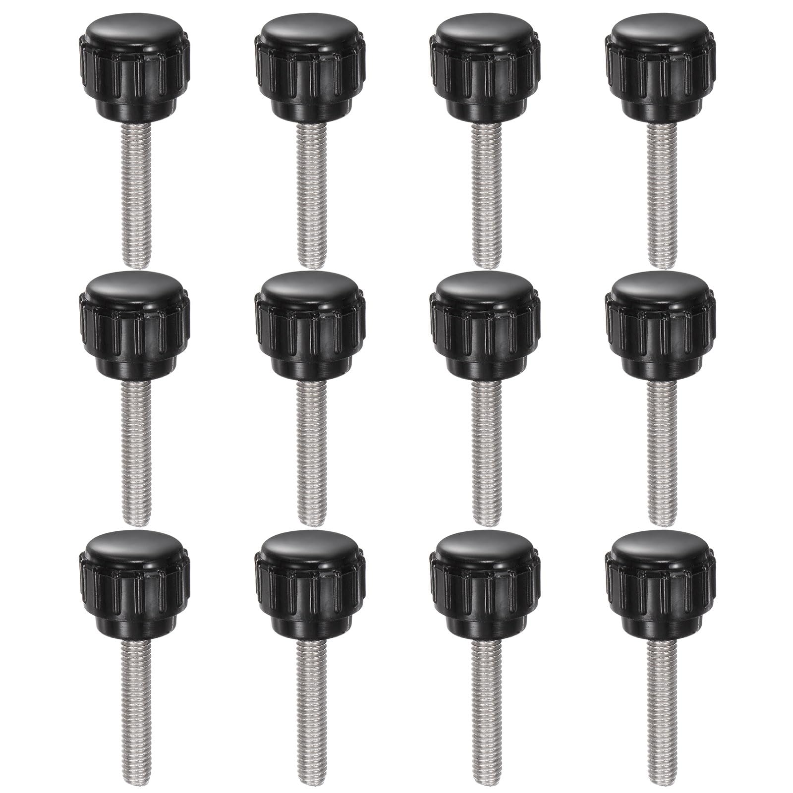 Amazon.com: uxcell 12pcs Knurled Clamping Knobs M4 x 20mm Metric 304 ...
