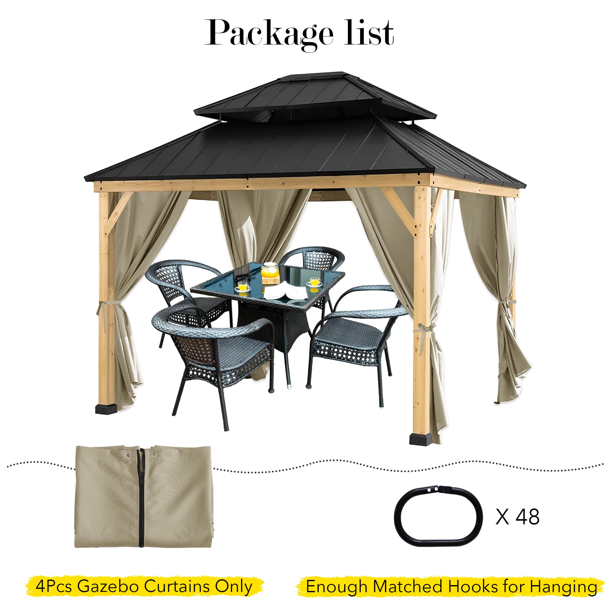 Gazebo Side Walls FoundGo Gazebo Privacy Curtains - 2-Piece Water ...