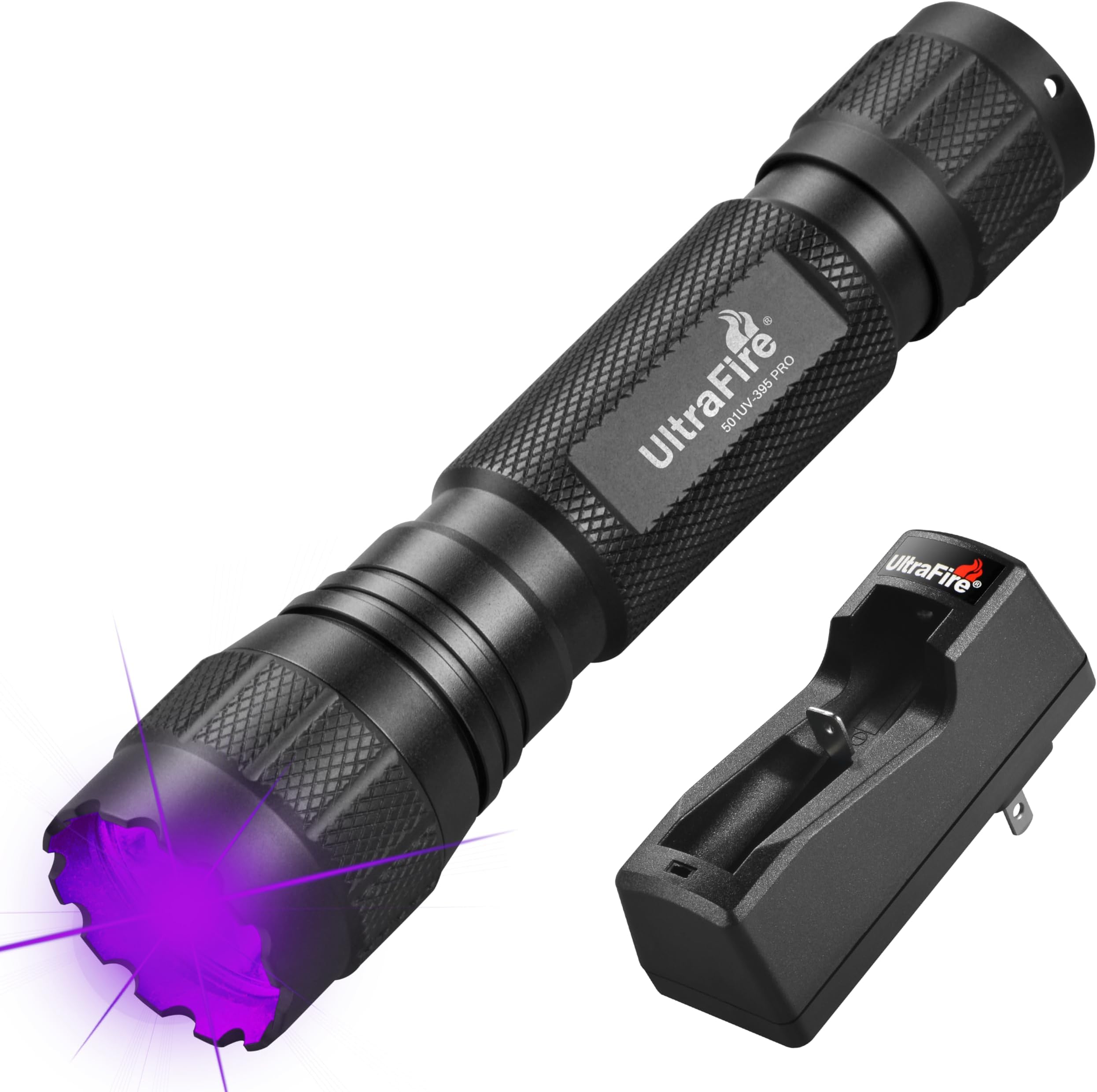 ULTRAFIRE UV Flashlight, 395-405 nm Single Mode LED Black Light ...