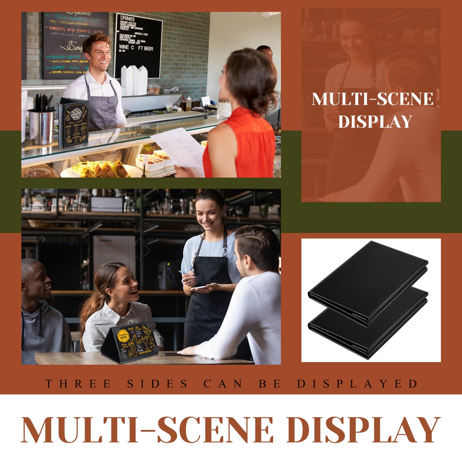 Snapklik.com : 30 Pcs 4 X 6 Inch Triangle Table Tent Leatherette Menu ...