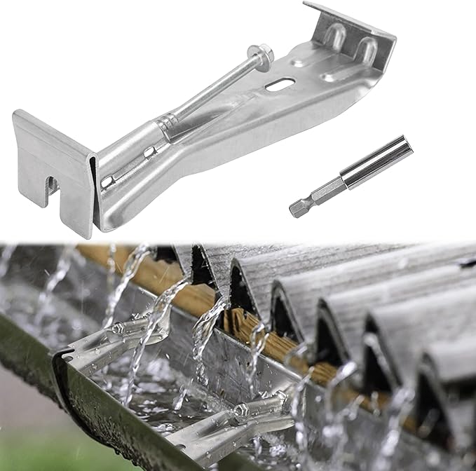 Quick Screw Gutter Hangers - 5" Hidden Roof Gutter Support Brackets for ...