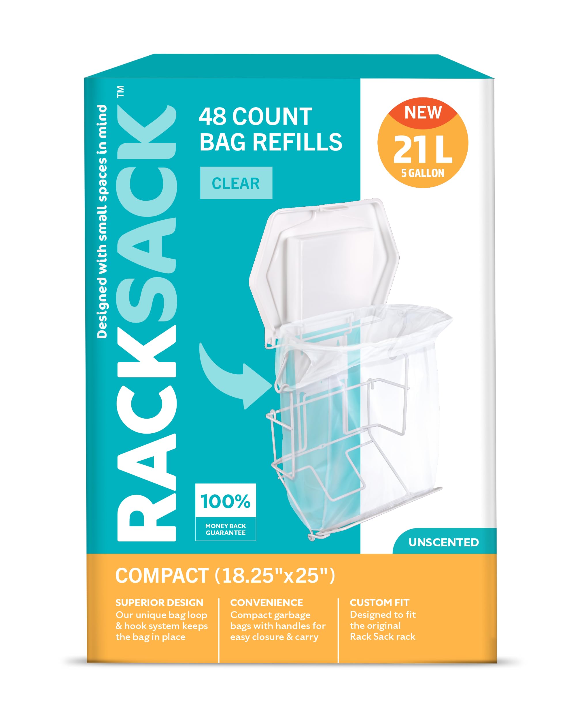 Rack Sack Compact Bag Refills Clear 48's : Amazon.ca: Health & Personal ...