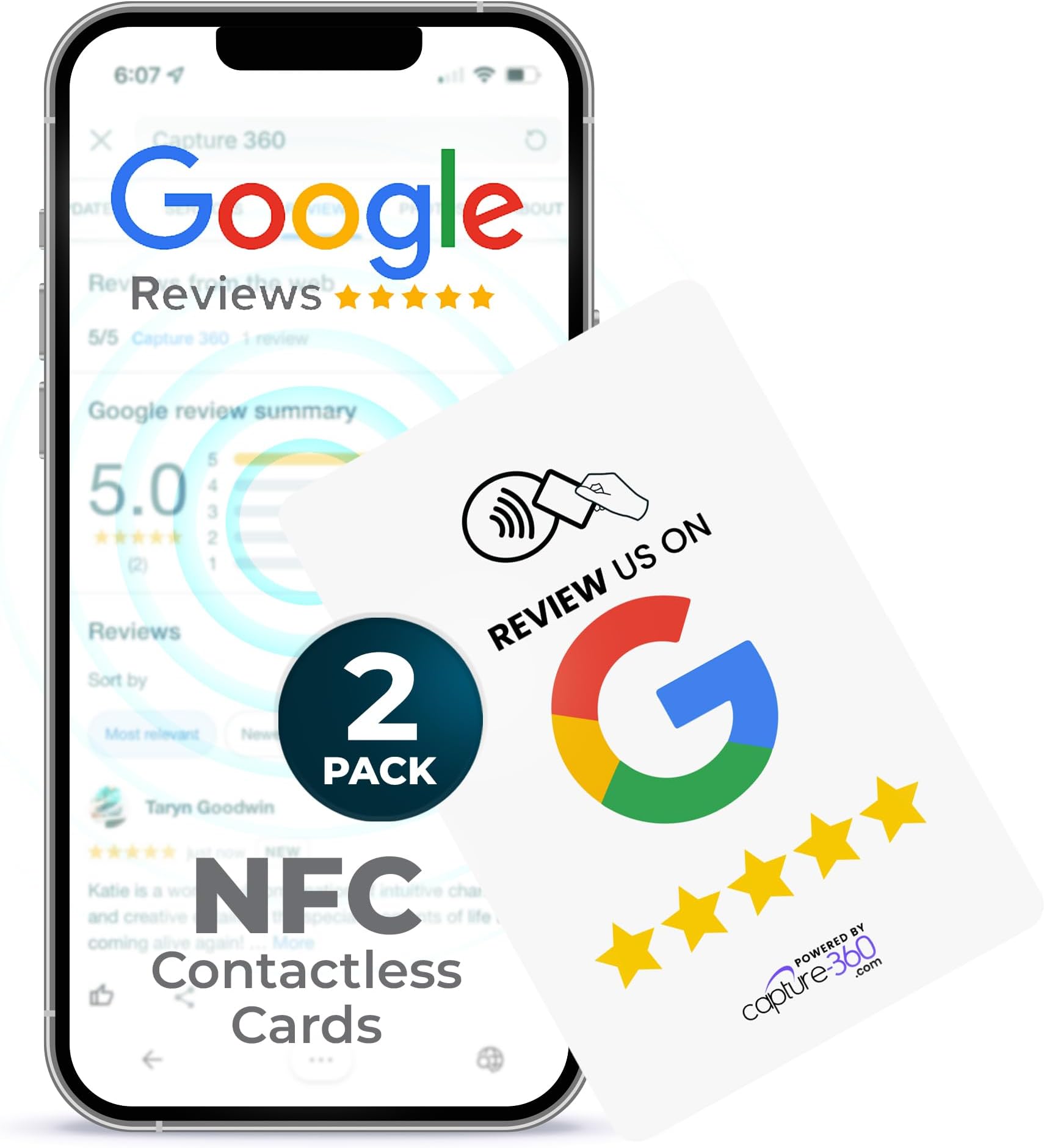 Amazon.com : Capture 360 NFC Tap Card: Business Review Card ...