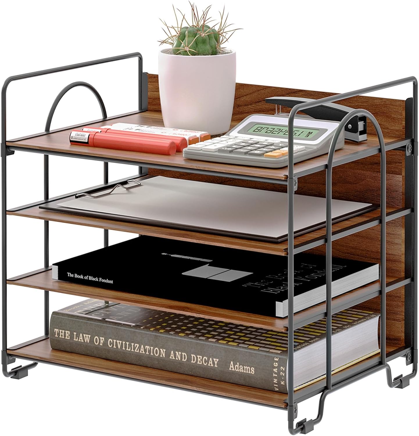 Amazon.com : Aimeaihe Wood Desk Organizer, 4 Tier Paper Letter Tray ...