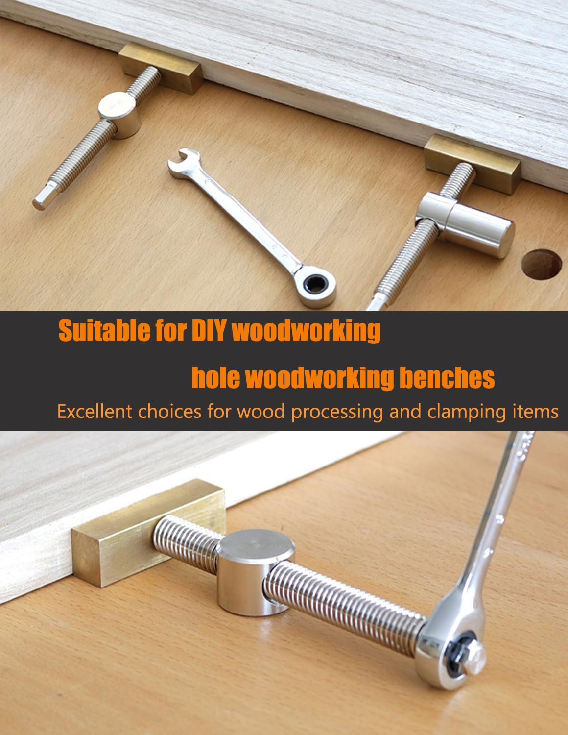 Steel Woodworking Tools 2-Piece Bench Dog Clamp Set - Adjustable ...