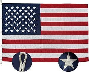 Amazon.com : SYII American Flag 12x18 Feet Outdoor, Luxury Embroidered ...