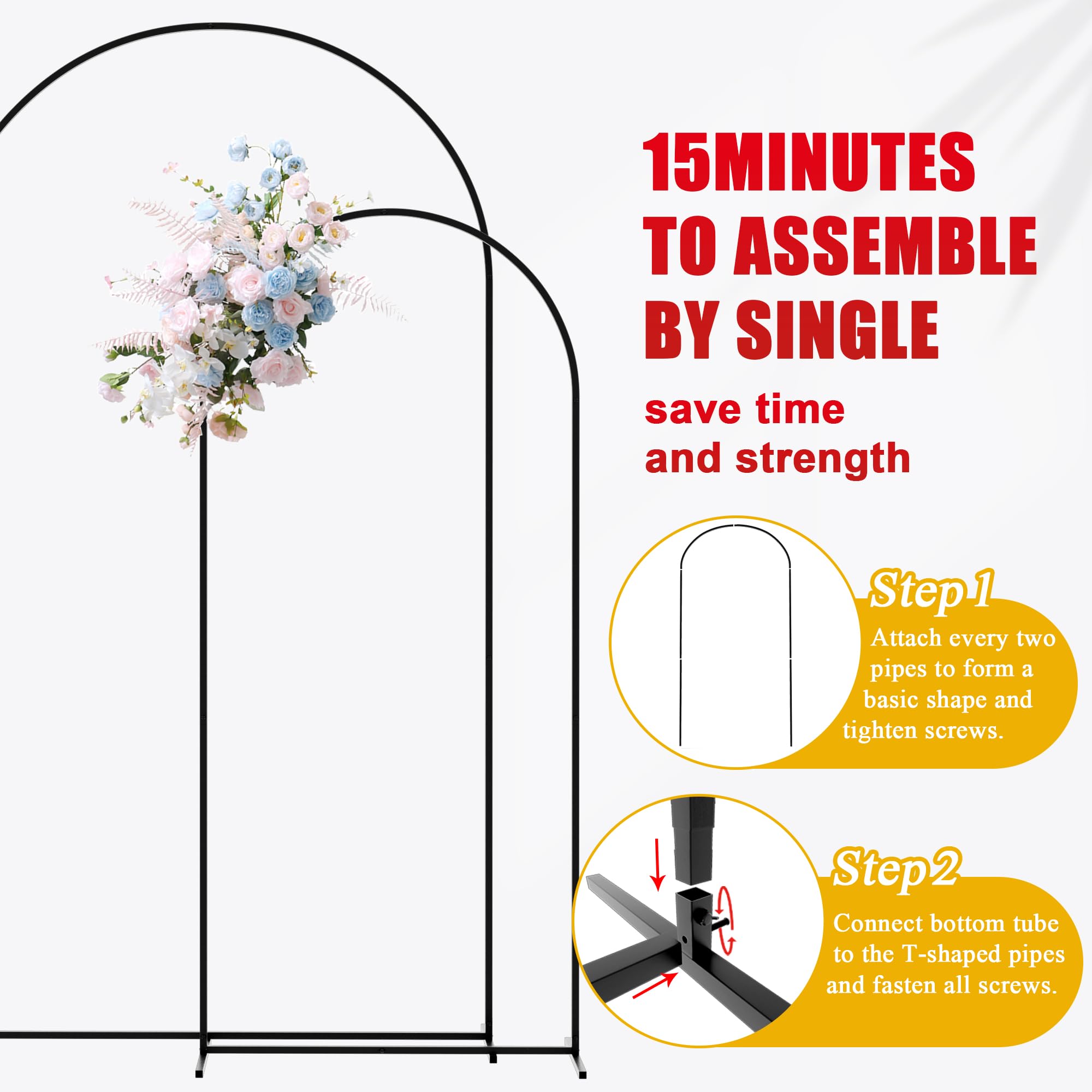 Snapklik.com : Putros Metal Arch Backdrop Stand Black Wedding Arch ...