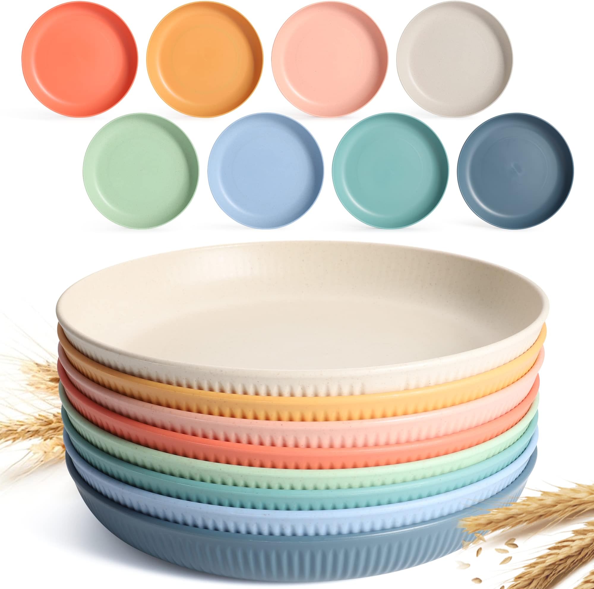 Amazon.com | GET FRESH Bamboo Kids Plates Set 4-pack Reusable Dinner ...