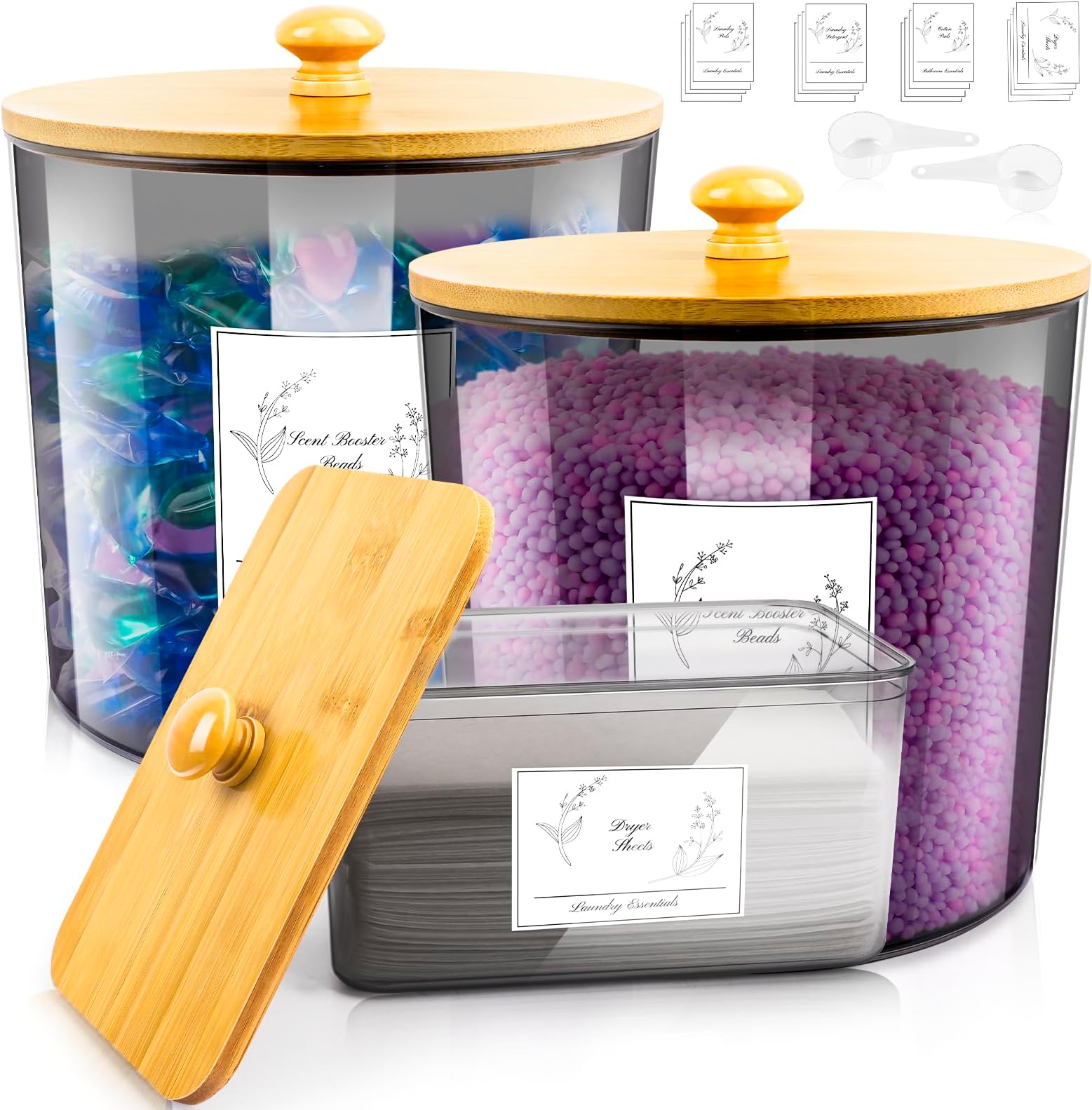 Amazon.com: Zingbee 3 Pack Laundry Powder Containers & Dryer Sheet ...