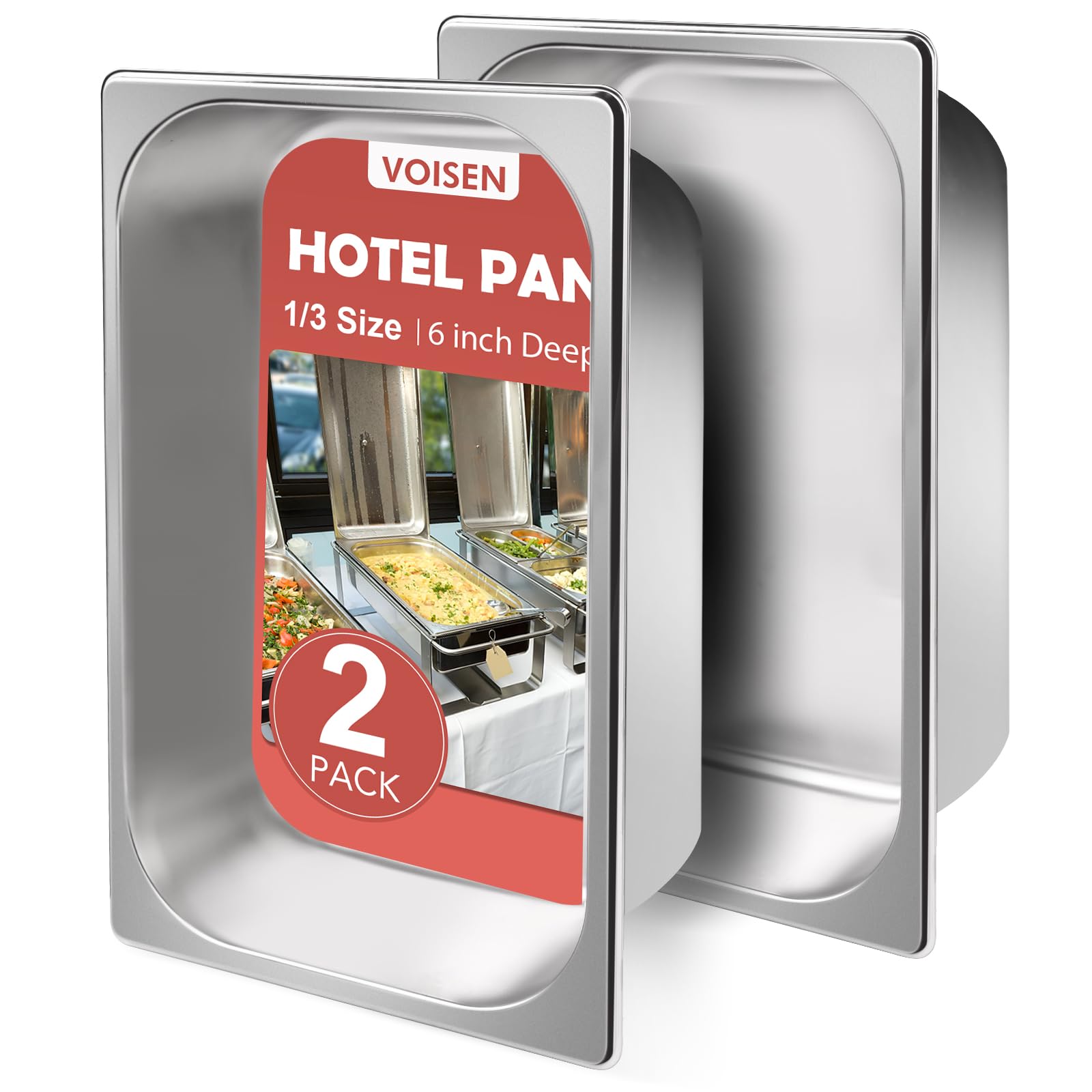 Snapklik.com : 2 Pack Hotel Pans,3/1 Size 6" Deep,Anti-Jamming Steam ...