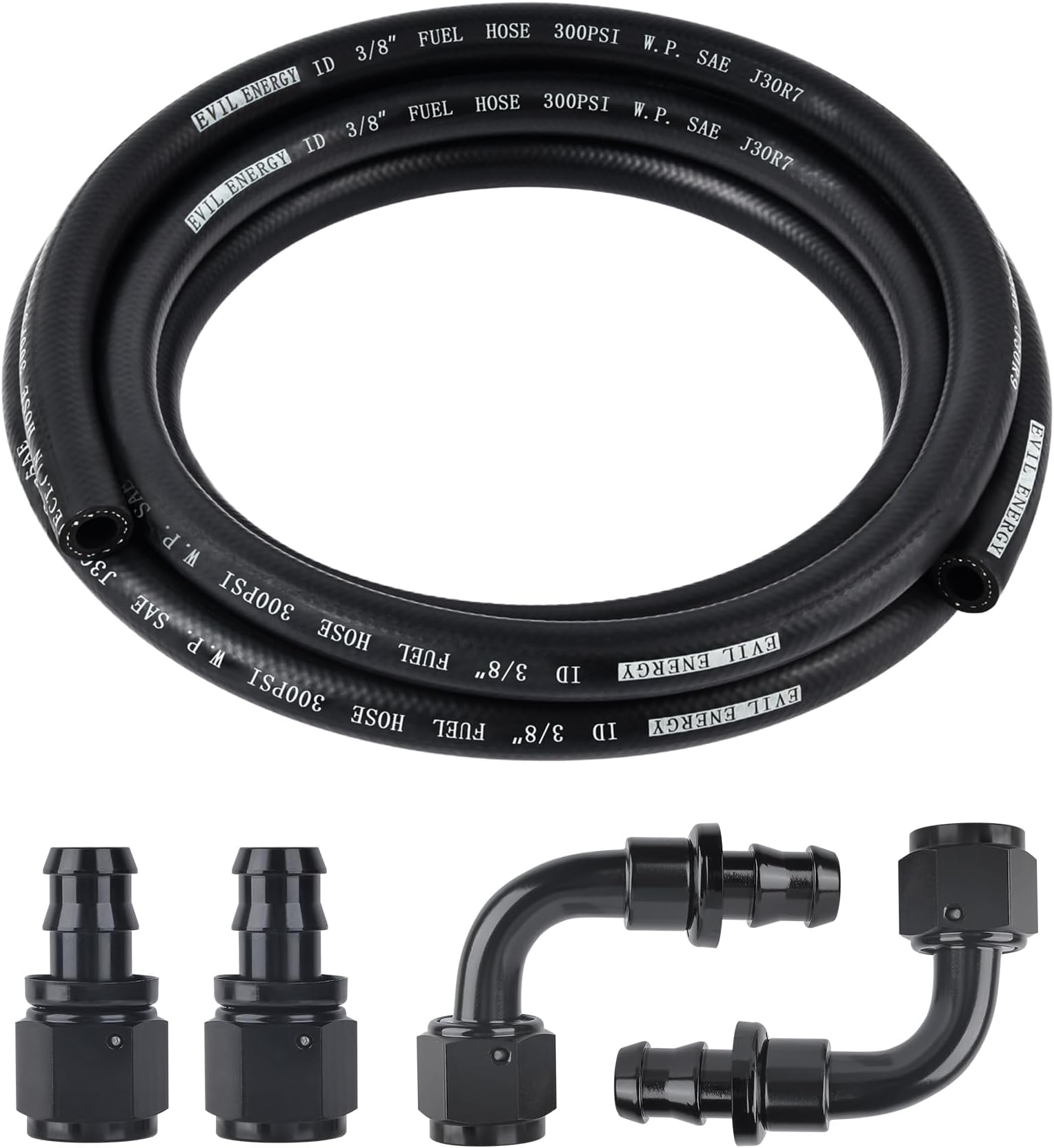 Amazon.com: EVIL ENERGY 3/8 Fuel Hose Line Kit, 6AN Push Lock Hose Kit ...