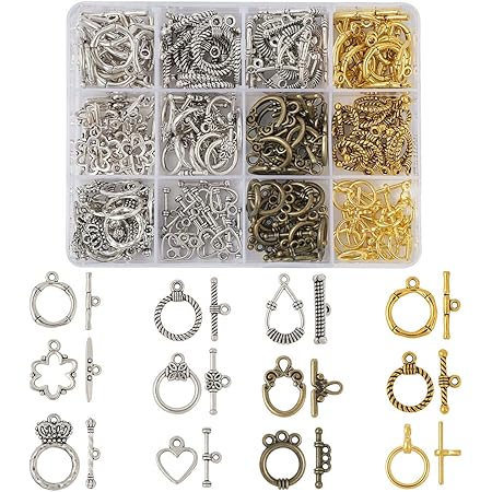 Amazon.com: Toggle Jewelry Clasps Necklace Toggle Clasp Silver Toggle ...