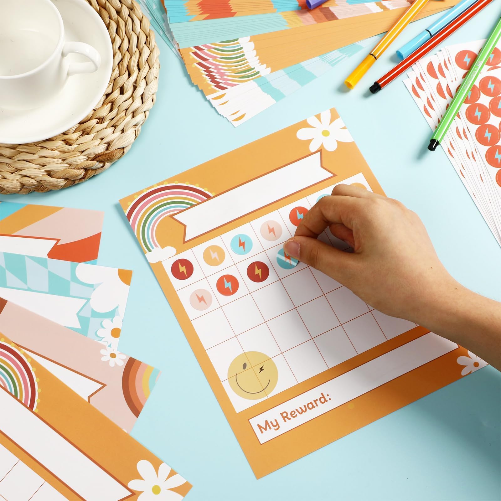Snapklik.com : 40 PCS Groovy Reward Sticker Charts Hippie Behavior ...