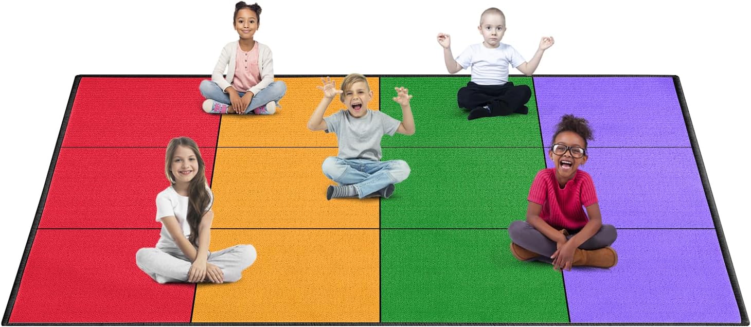 Amazon.com: Booooom Jackson Classroom Rug Colorful Seating Classroom ...