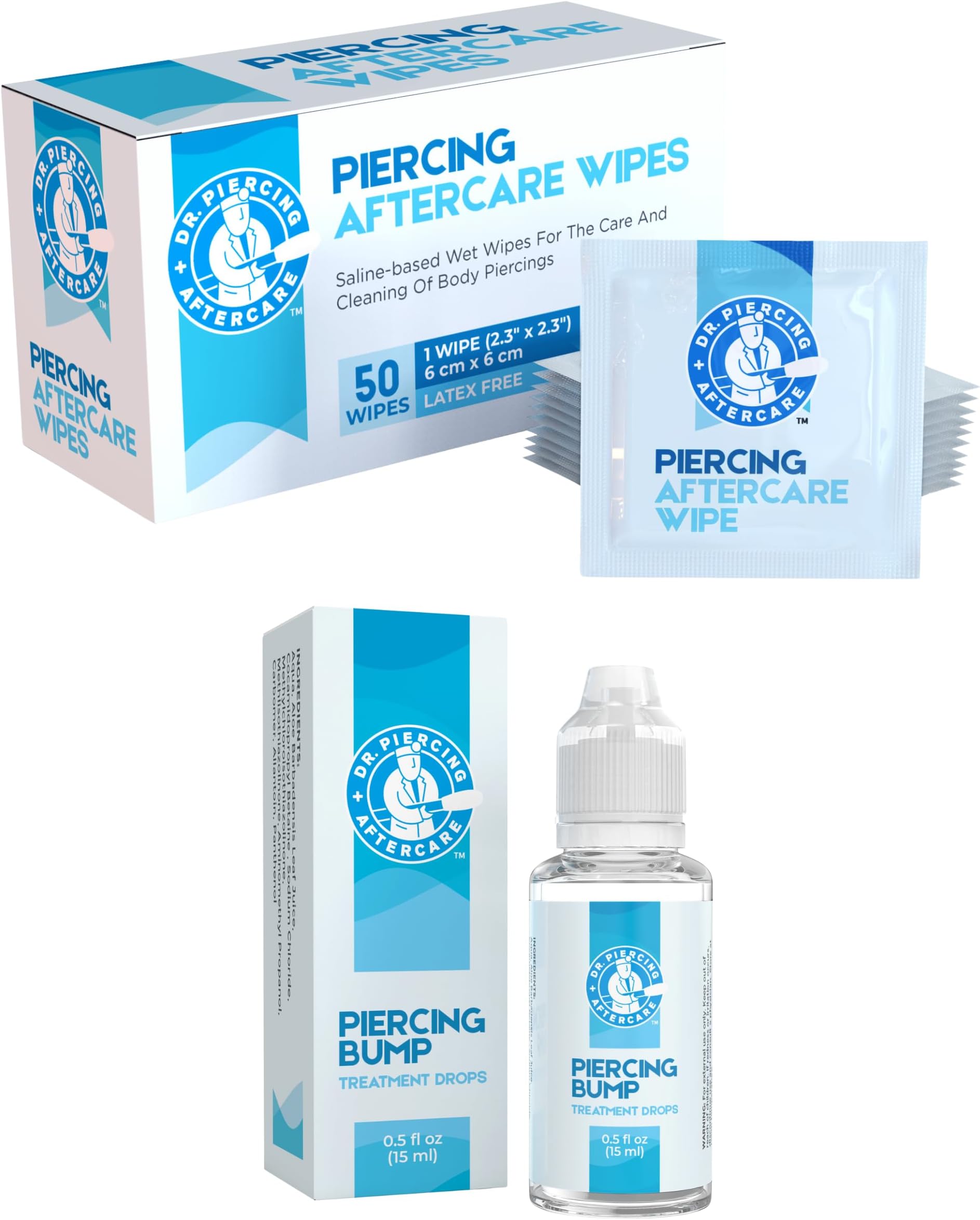 Amazon.com: Dr. Piercing Aftercare Wipes and Bump– Piercing Aftercare ...