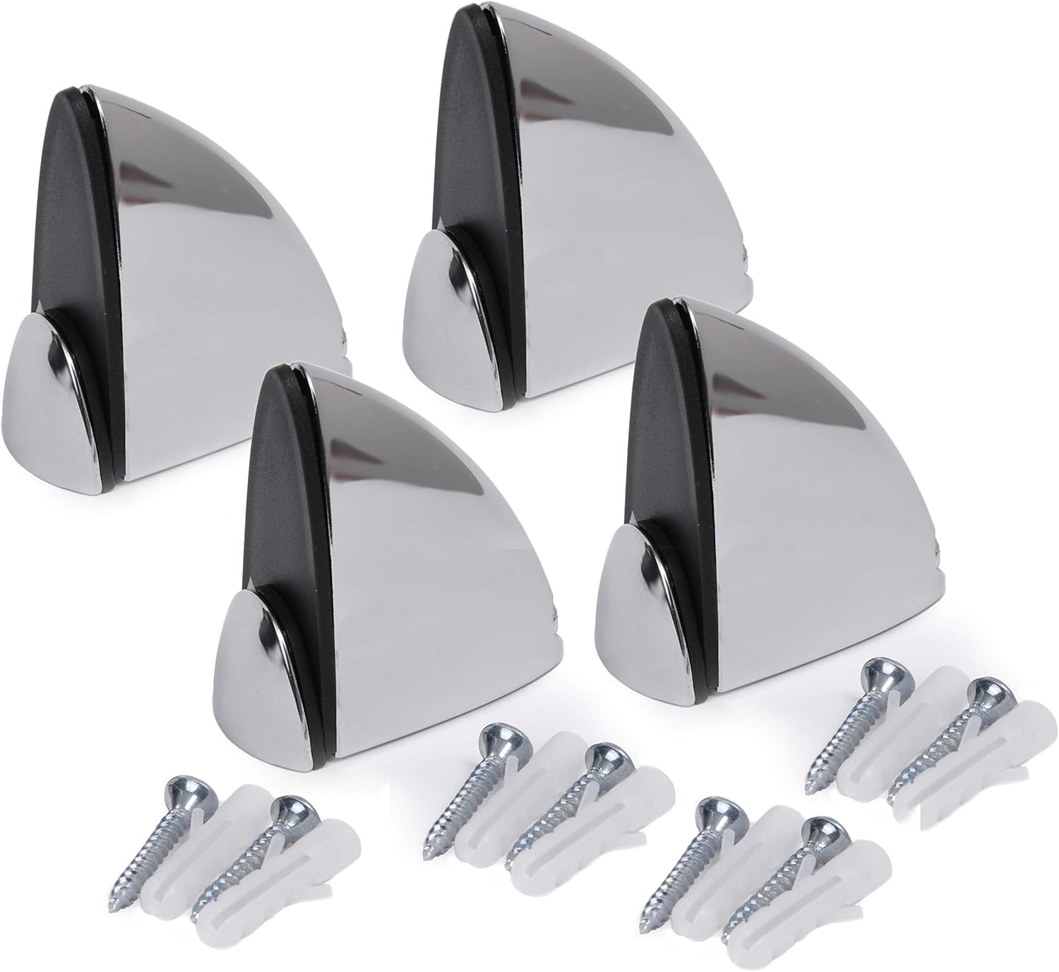 Large Chrome Finish Steel Adjustable Glass Shelf Support Brackets Up to ...