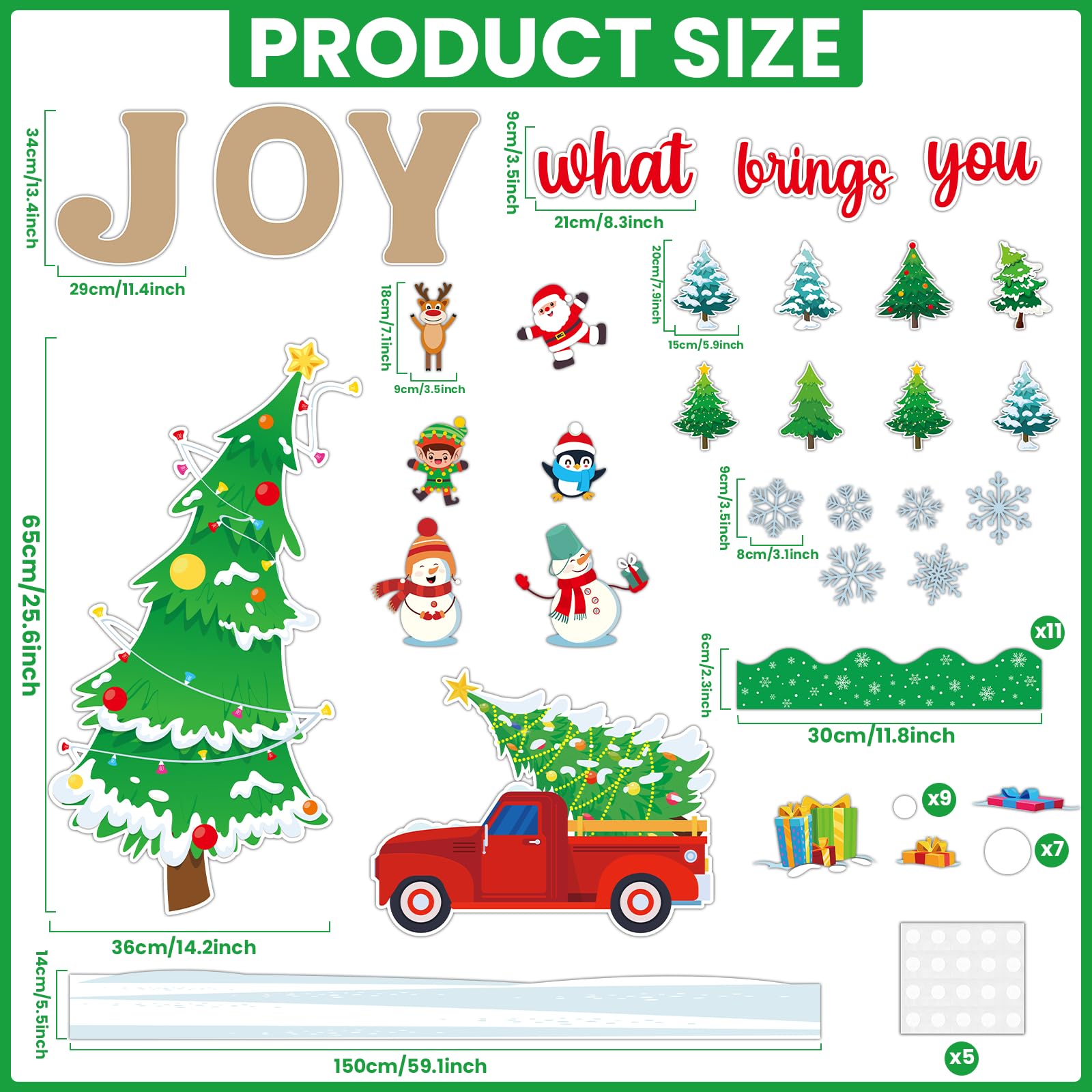 Snapklik.com : Christmas Winter Bulletin Board Set What Brings You Joy ...