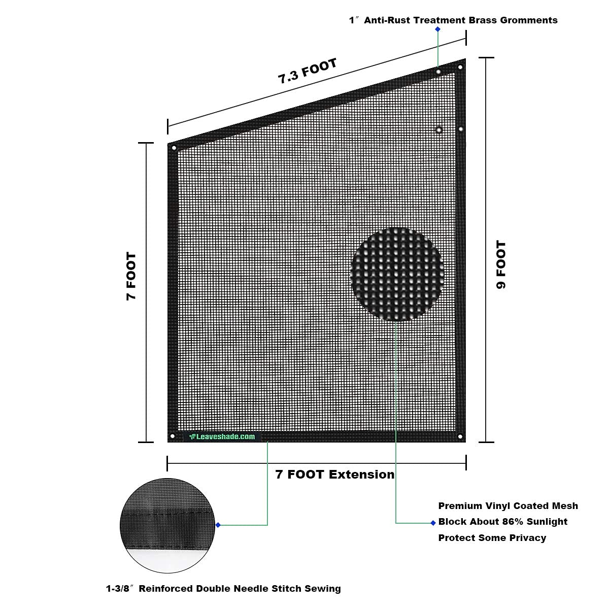 Snapklik.com : Leaveshade RV Awning Side Sun Shade Screen