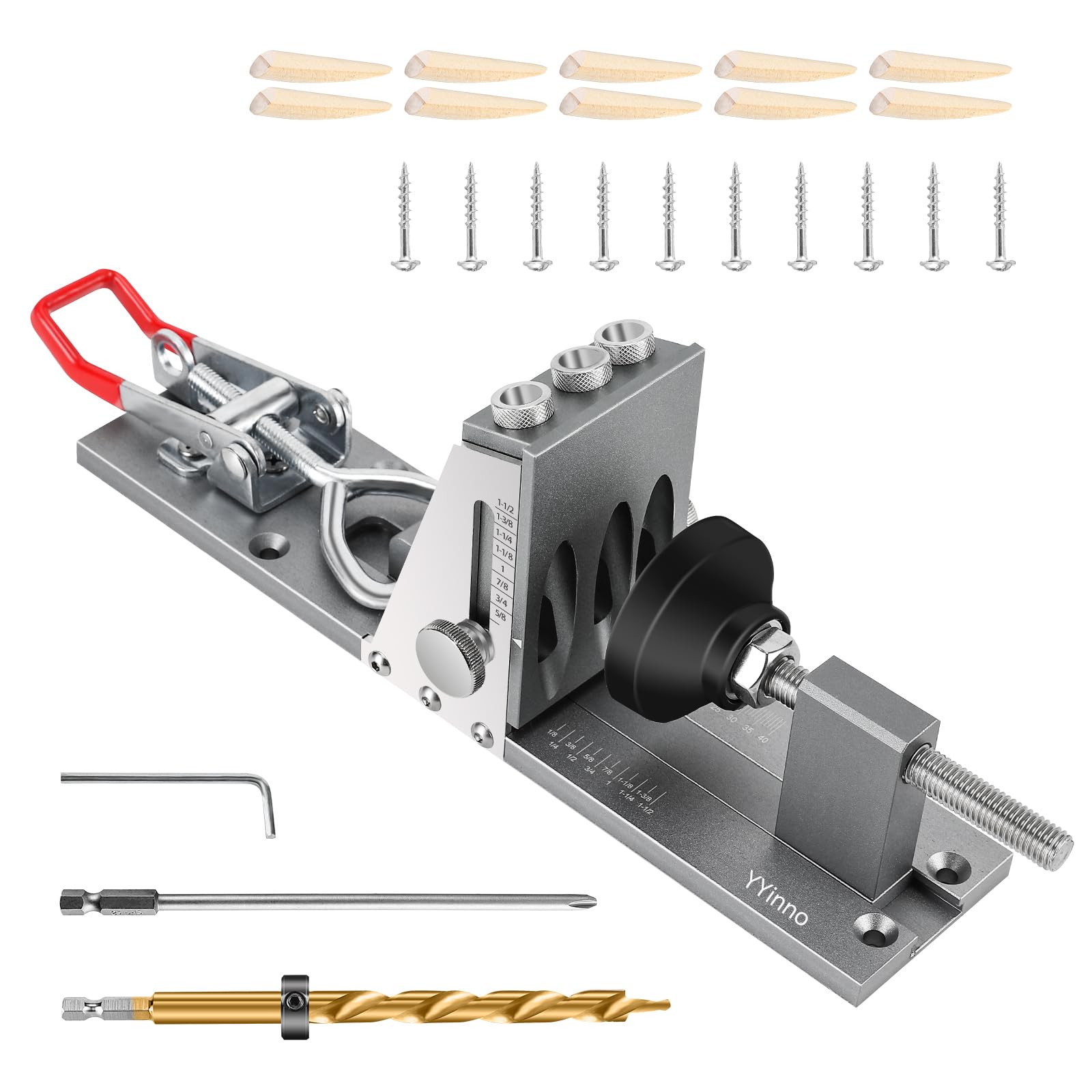 Snapklik.com : Pocket Hole Jig Kit, Professional And Upgraded All-Metal ...