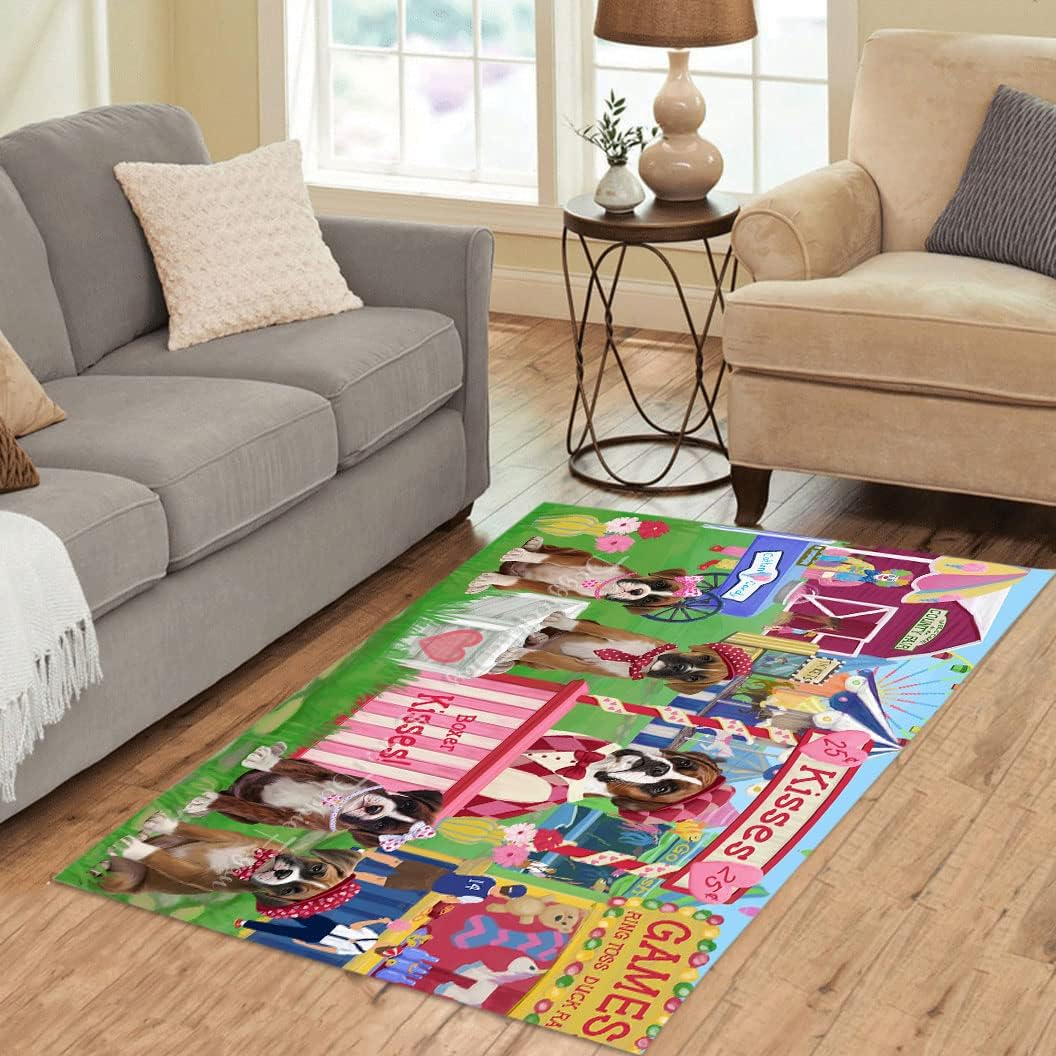 Amazon.com: Carnival Kissing Booth Boxer Dog Area Rug - Ultra Soft Cute ...