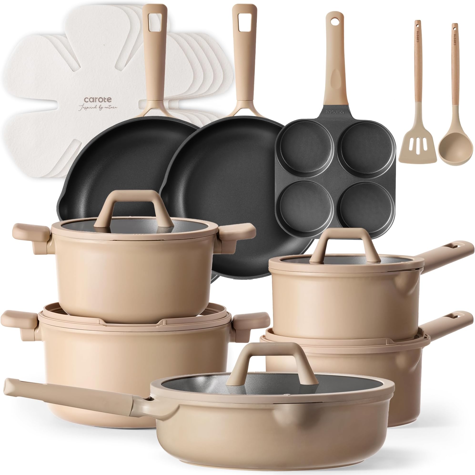 Amazon.com: CAROTE 12pcs Pots and Pans Set Non Stick, Nonstick Kitchen ...
